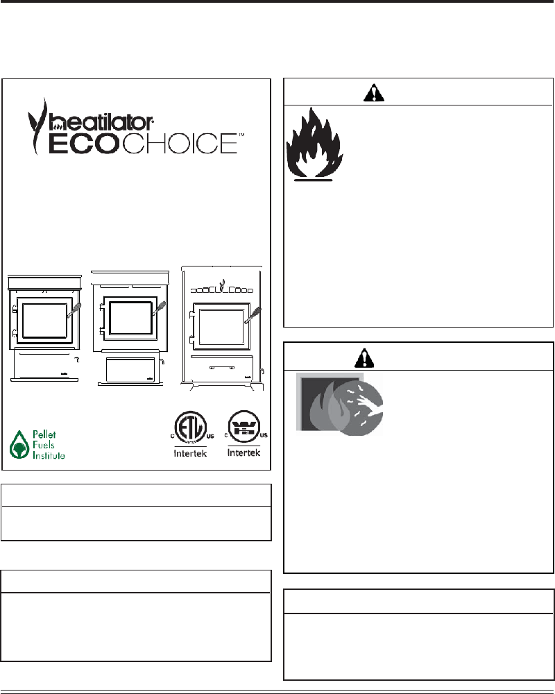 Heatilator ECO-ADV-PS35 Stove Owner's manual PDF View/Download Heatilator ECO-ADV-PS35 Stove Owner's manual PDF View/Download