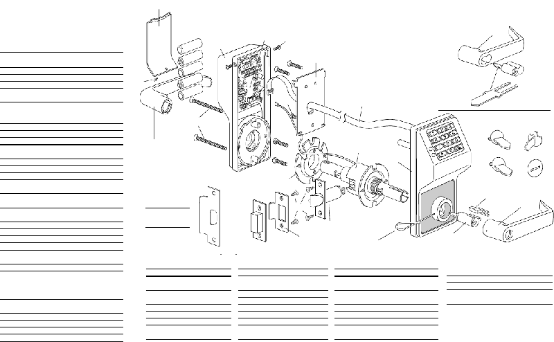 Alarm Lock TRILOGY DL2700 Security System Parts List PDF View Download